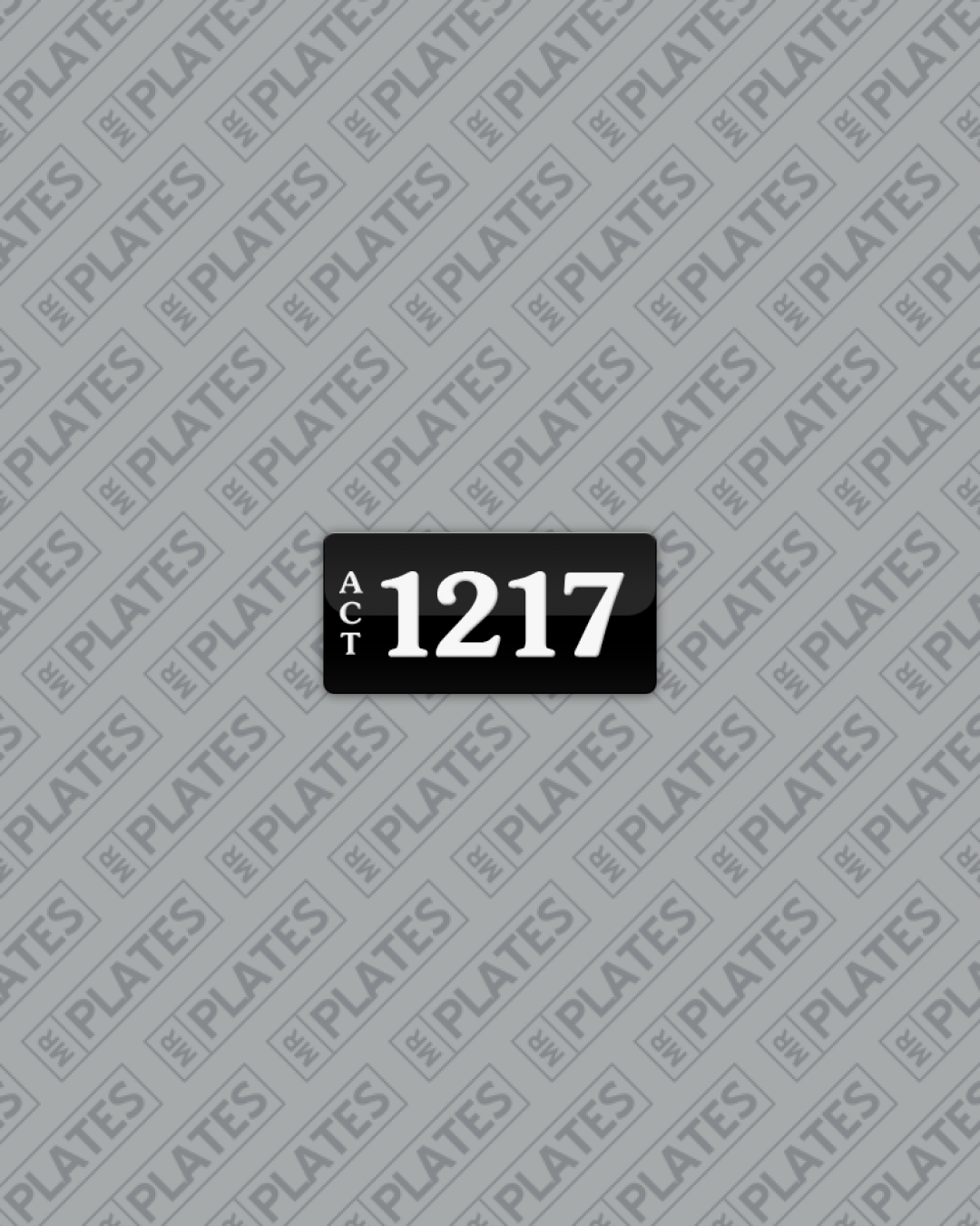 1217 Number Plates For Sale, ACT - MrPlates