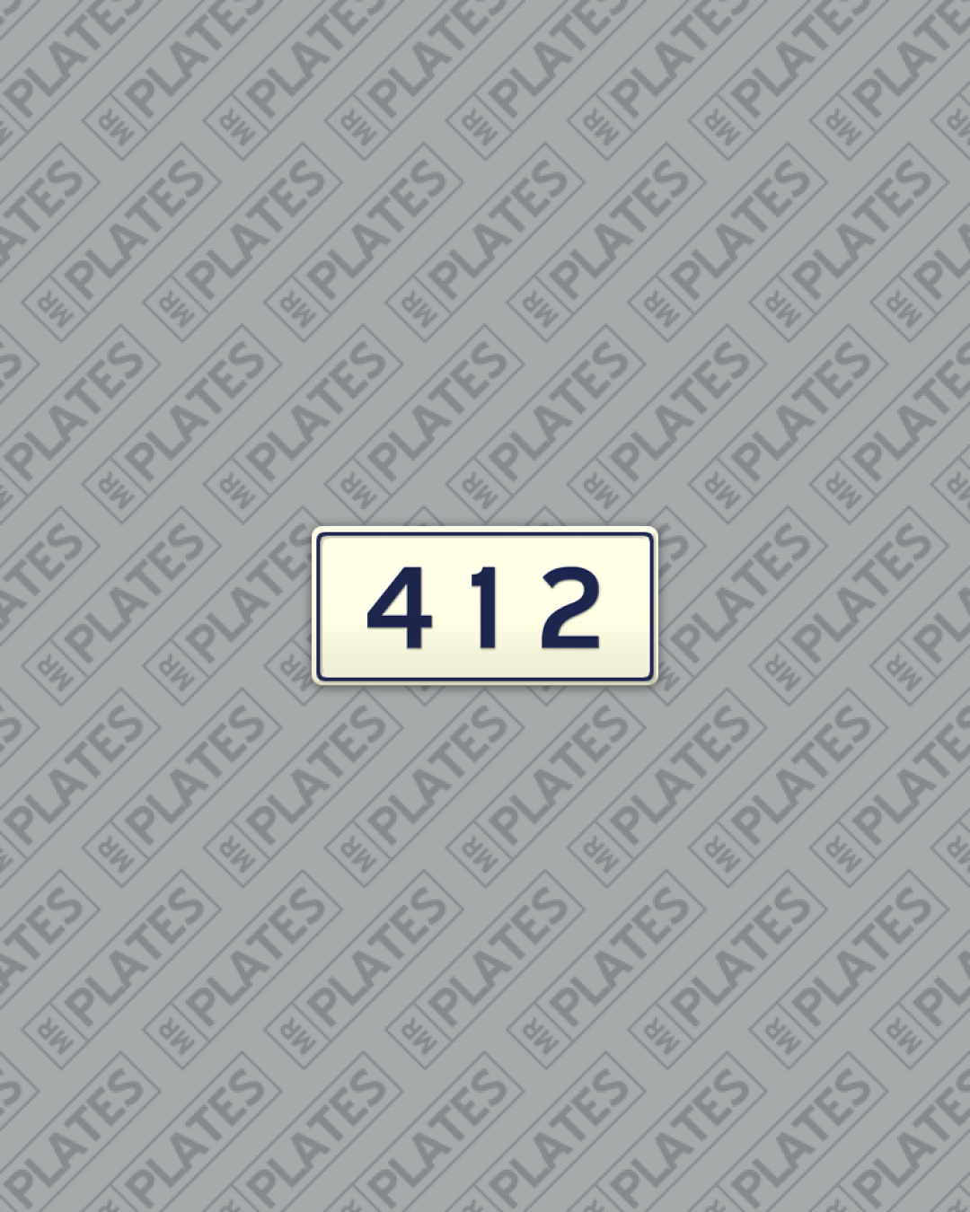 412 Number Plates For Sale, ACT - MrPlates