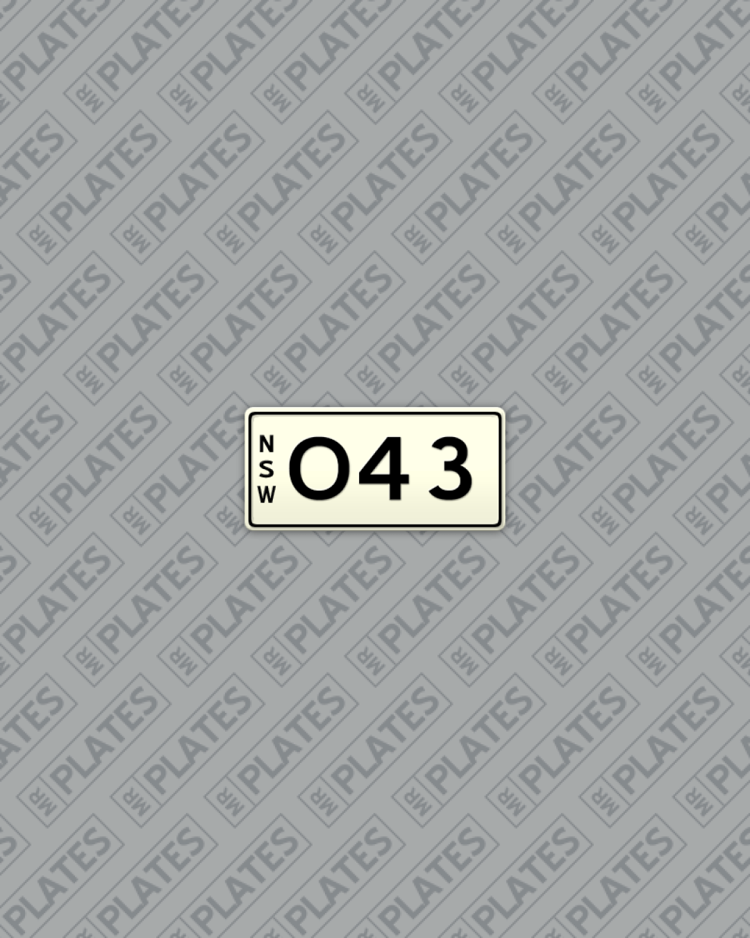 O43 (043) Number Plates For Sale, NSW - MrPlates