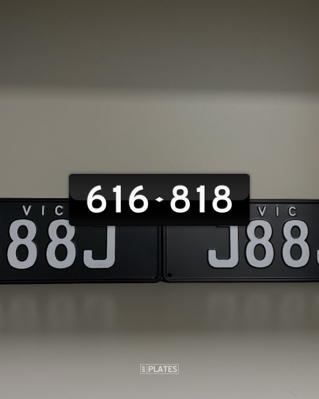 616·818 (J88J Double Double With 88) Number Plates For Sale, VIC - MrPlates