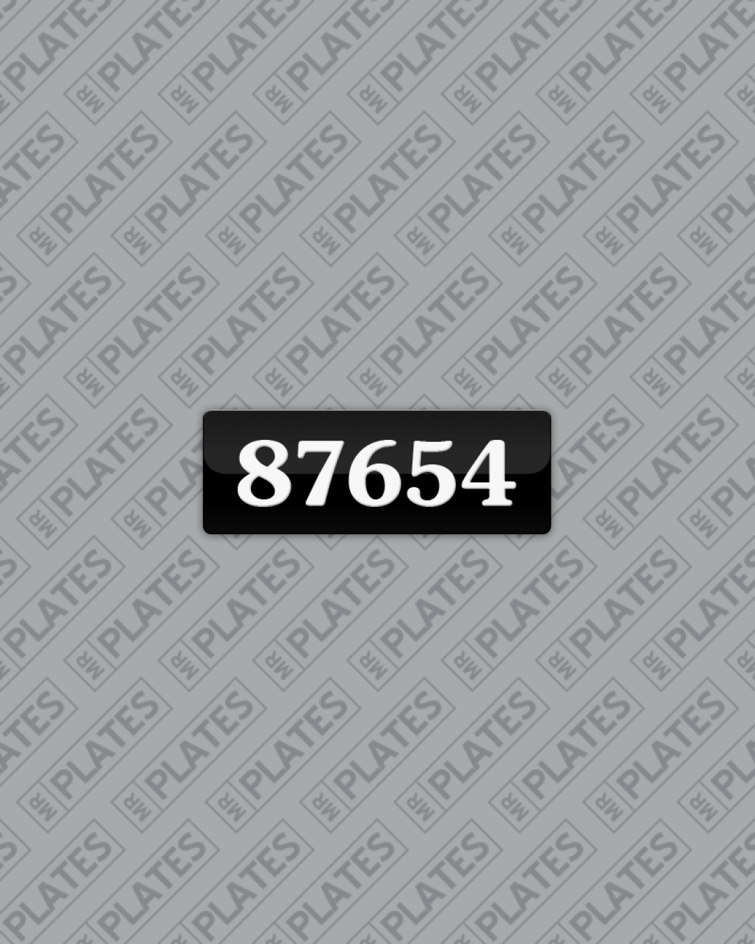 87654 Number Plates For Sale, ACT - MrPlates