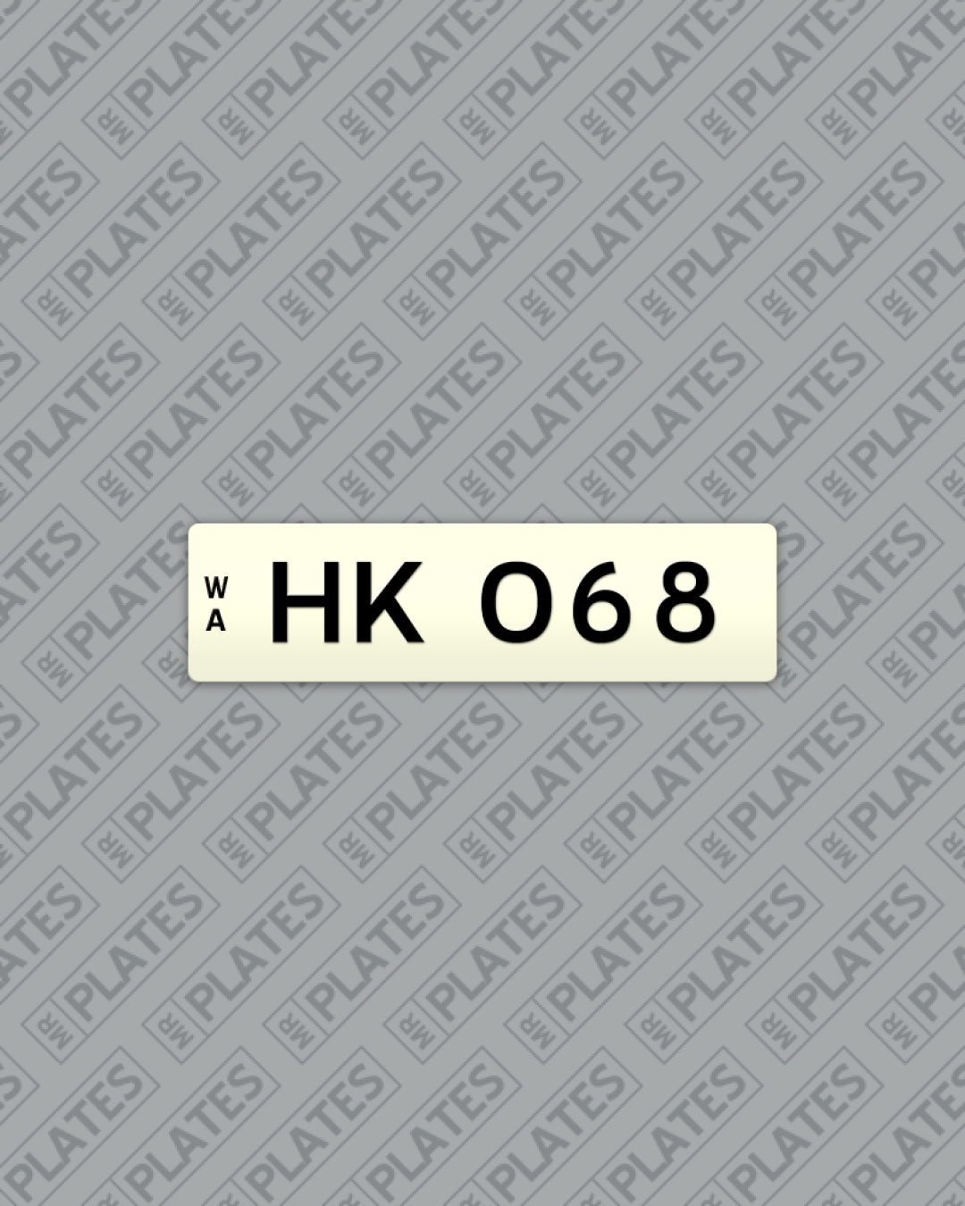 HK 068 (Hk068) Number Plates For Sale, WA - MrPlates