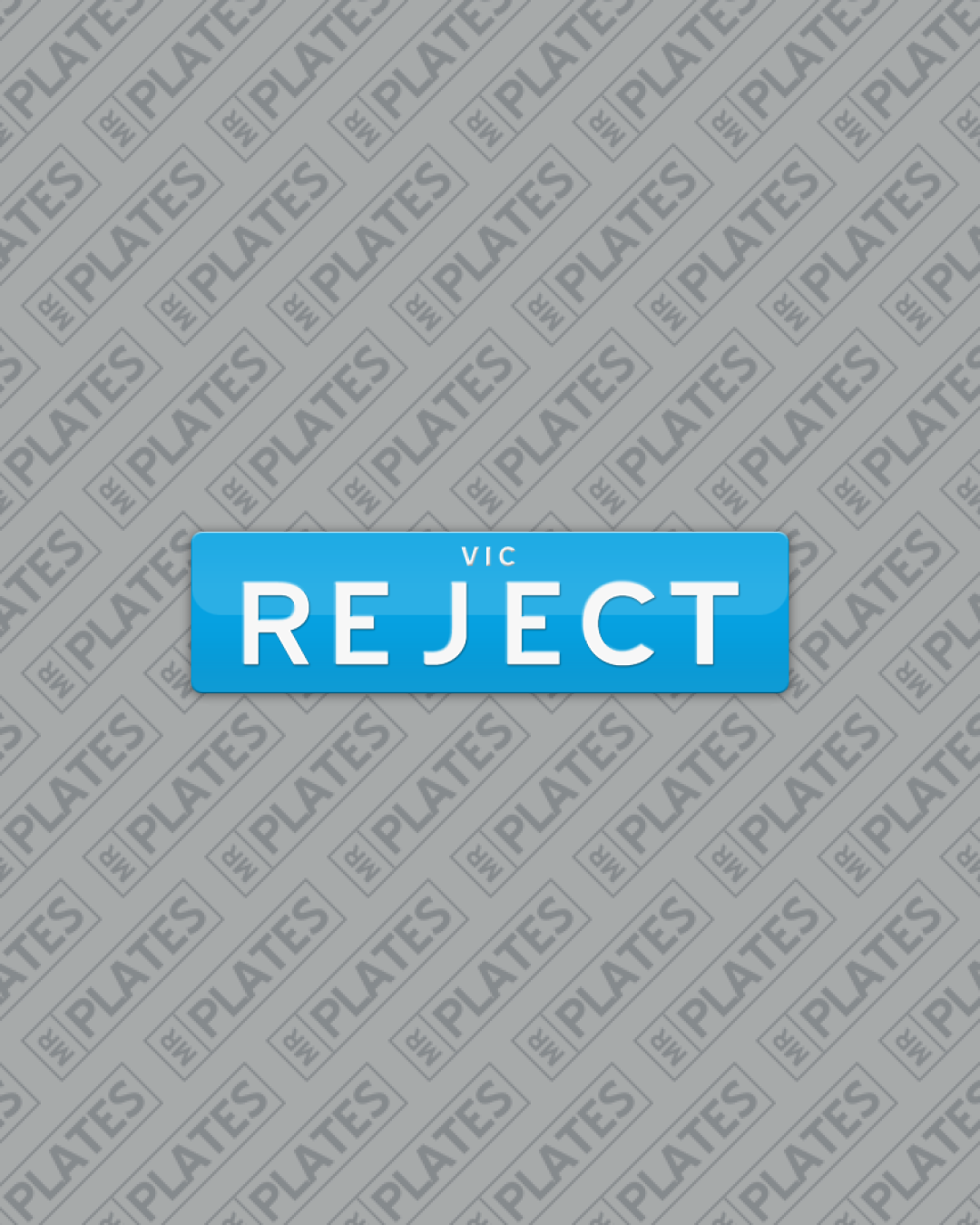 REJECT Number Plates For Sale, VIC - MrPlates