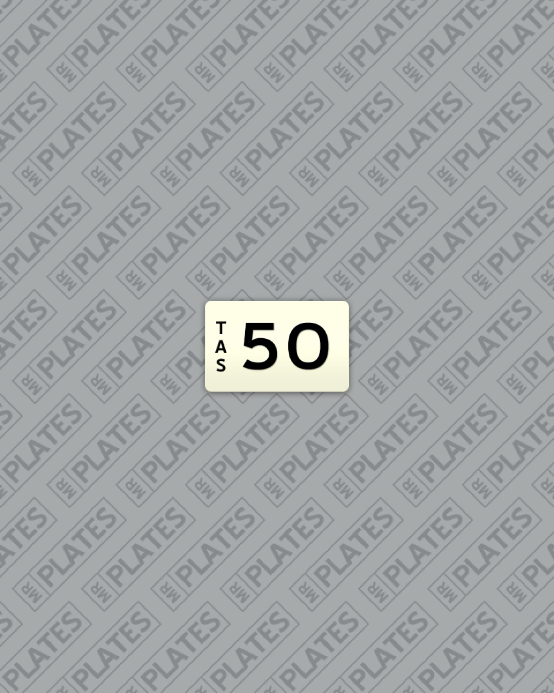 50 (Tasmanian Number Plate) Number Plates For Sale, TAS - MrPlates