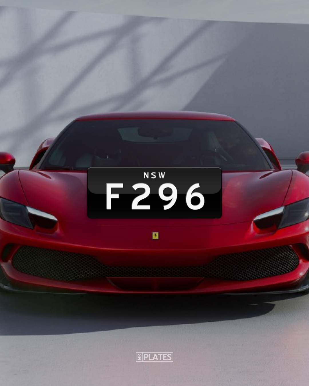 F296 (Ferrari 296) Number Plates For Sale, NSW - MrPlates