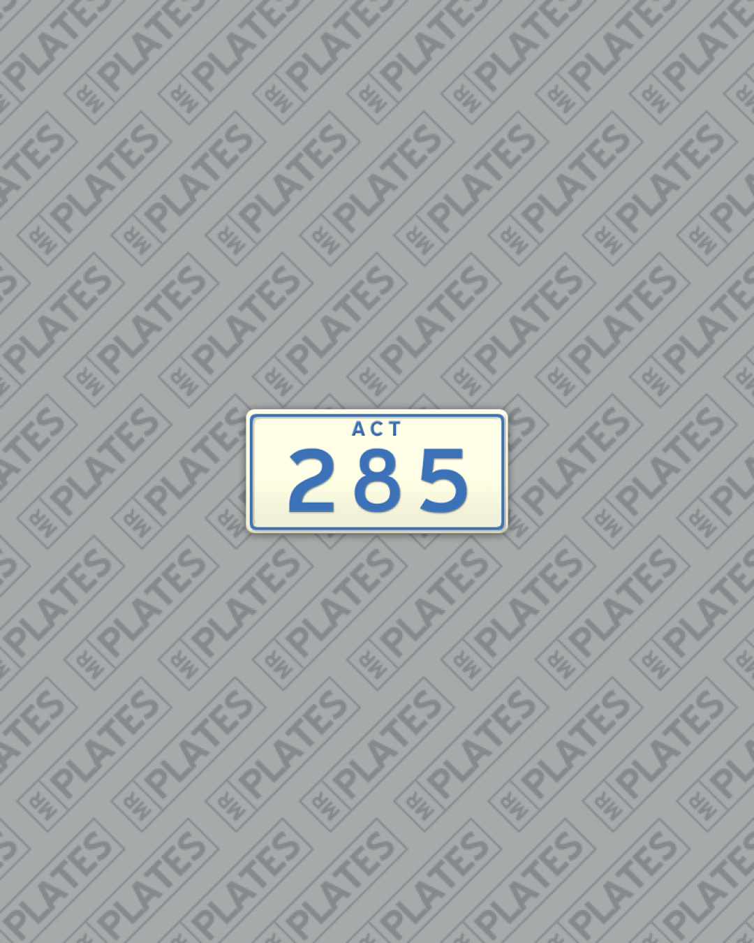 285 Number Plates For Sale, ACT - MrPlates