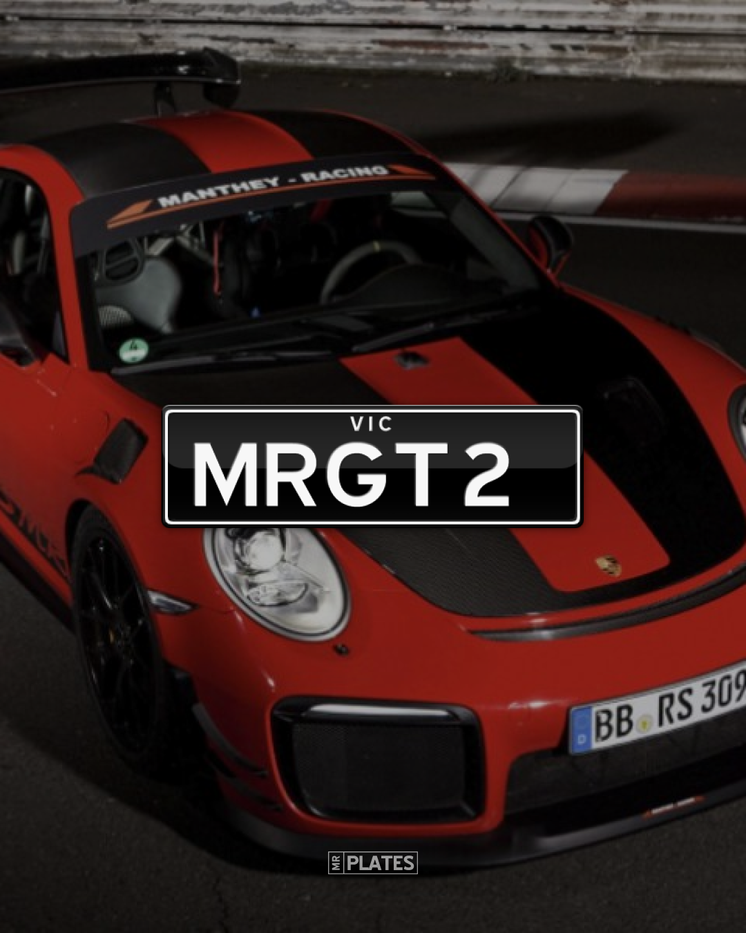 MRGT2 (Porsche GT2 RS MR) Number Plates For Sale, VIC - MrPlates
