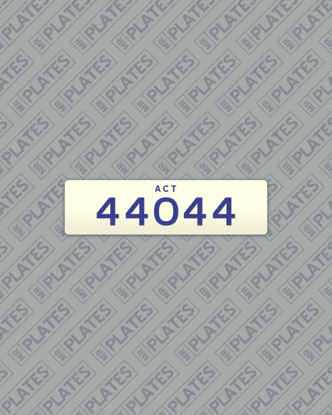 44044 (Pair Of Fourty Fours) Number Plates For Sale, ACT - MrPlates