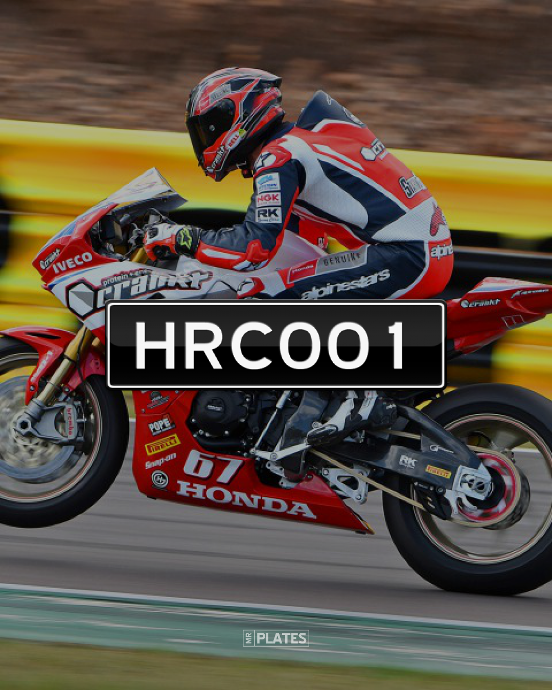 HRC001 (Honda Racing) Number Plates For Sale, VIC - MrPlates