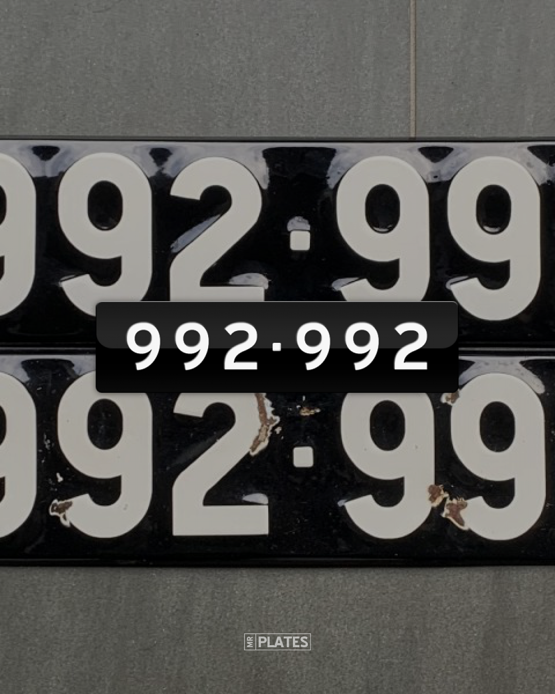 992·992 (Porsche 992.) Number Plates For Sale, VIC - MrPlates