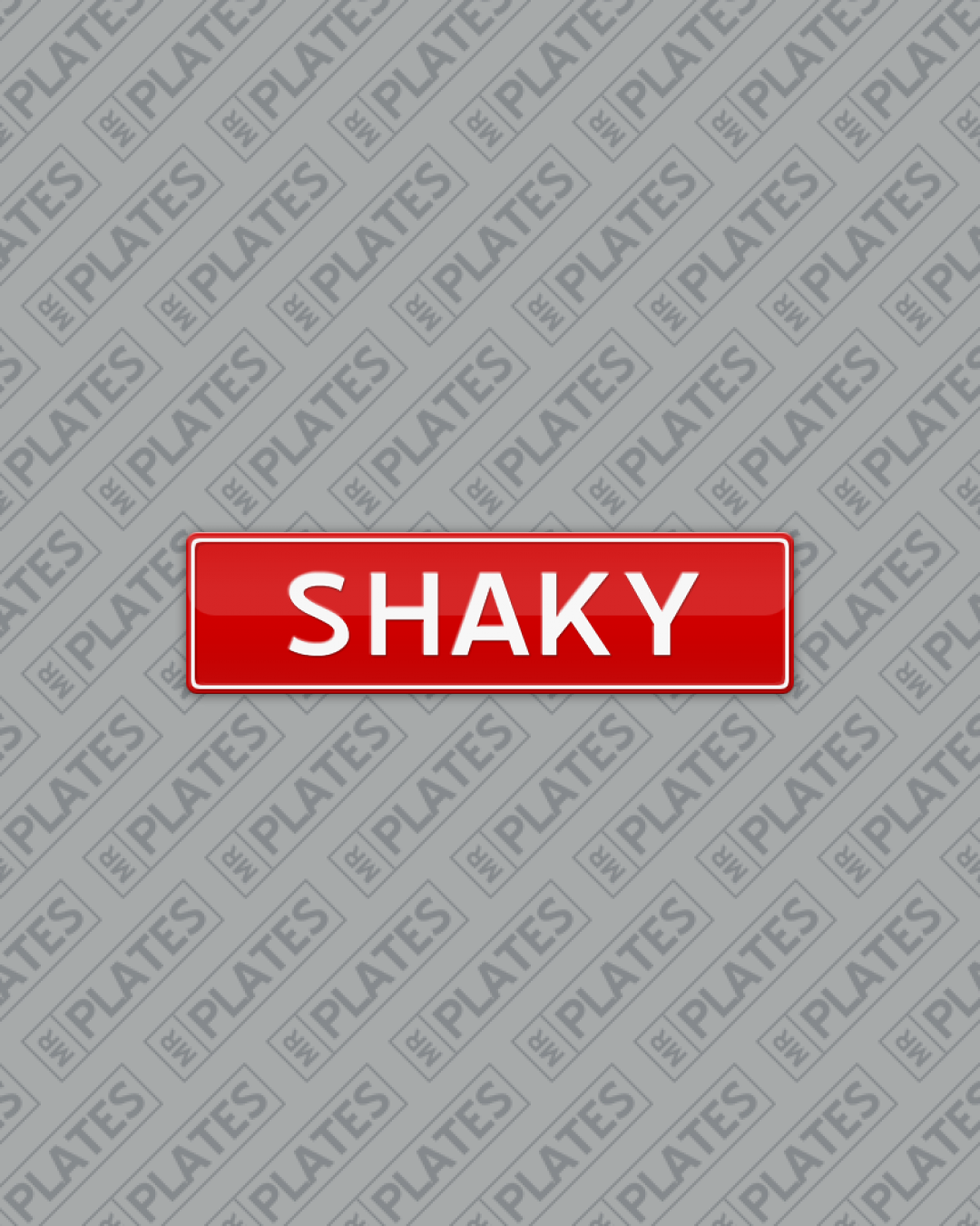SHAKY Number Plates For Sale, VIC - MrPlates