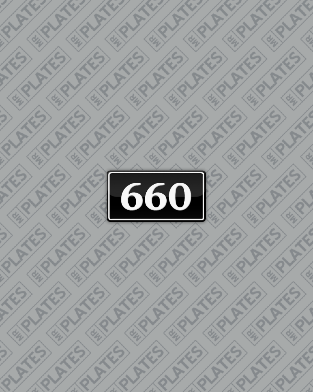 660 (Three Digit Number) Number Plates For Sale, ACT - MrPlates