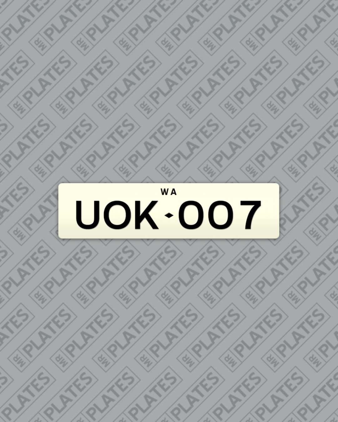 UOK·007 (Uok 007) Number Plates For Sale, WA - MrPlates